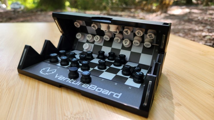 VentureBoard. A compact, magnetic, rollable chess set that saves game ...